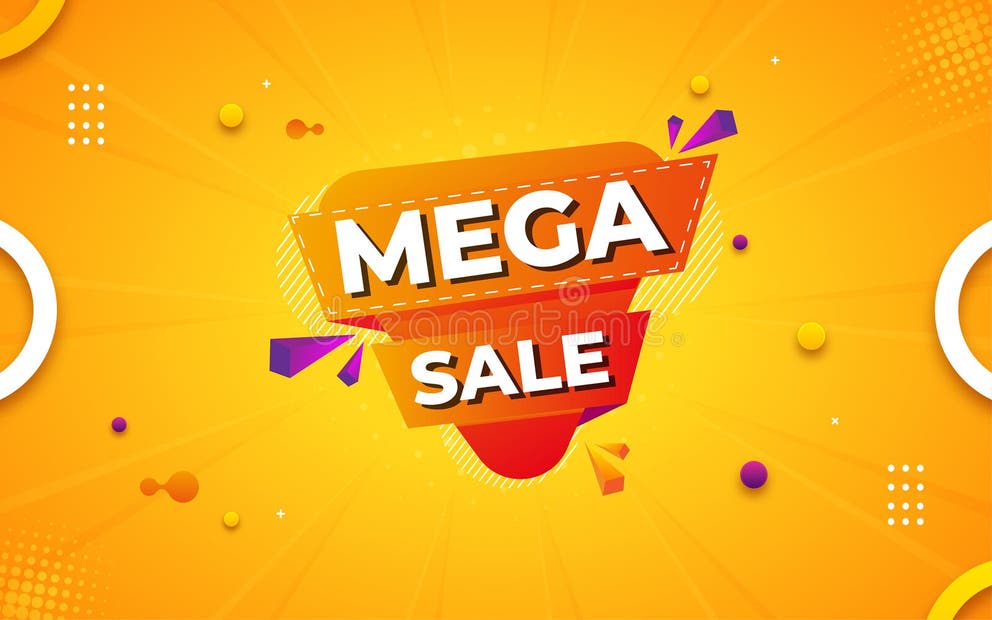 Mega Sale Banner Design with Editable Text Effect Stock Illustration ...