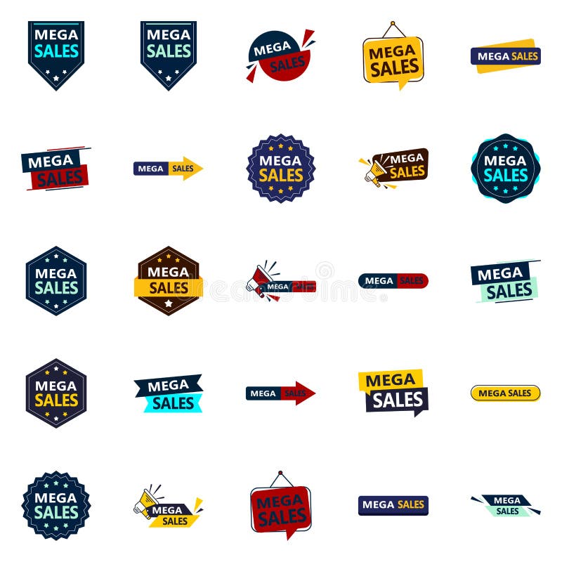 Mega Sale 25 High Quality Vector Pack To Boost Your Sales Efforts Stock ...