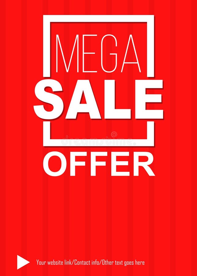 Mega sale offer red poster stock vector. Illustration of advertisement ...
