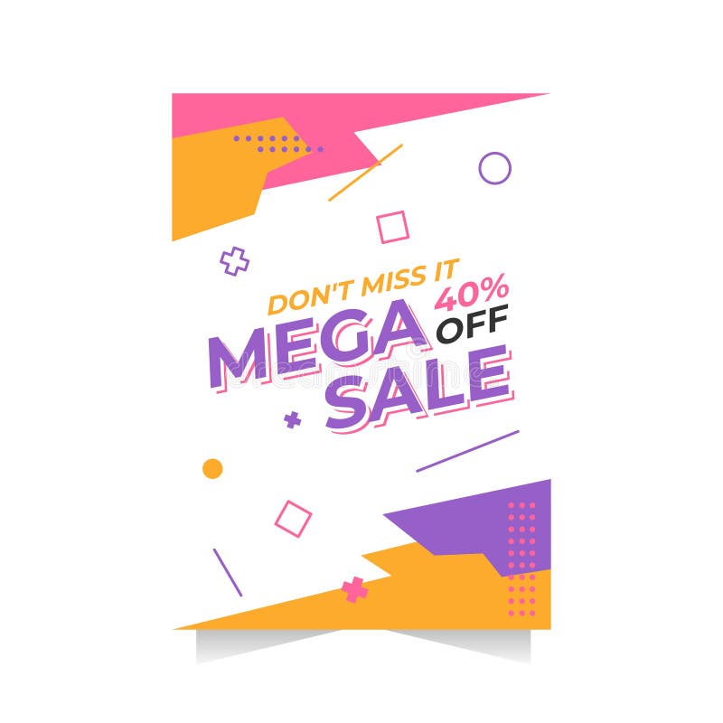 Mega Sale Poster Banner Vector Template Stock Vector - Illustration of ...