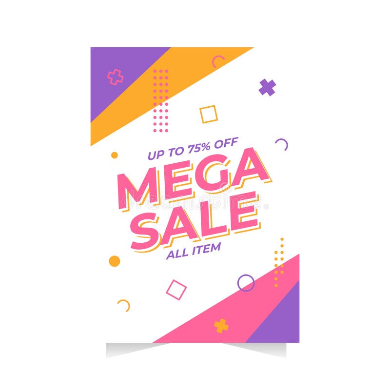 Mega Sale Poster Banner Vector Template Stock Vector - Illustration of ...
