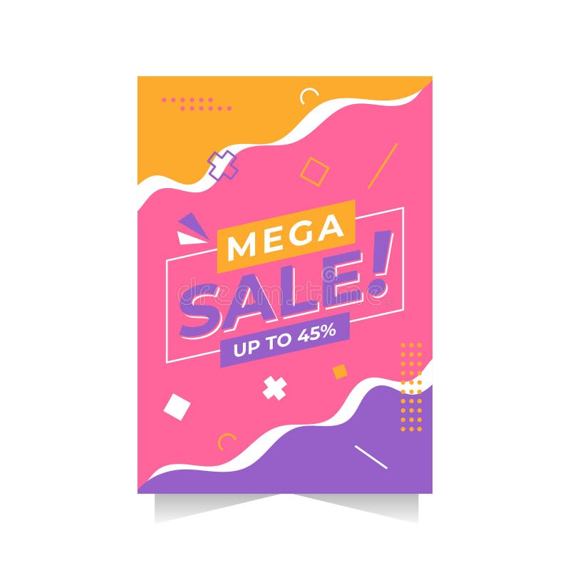 Mega Sale Poster Banner Vector Template Stock Vector - Illustration of ...