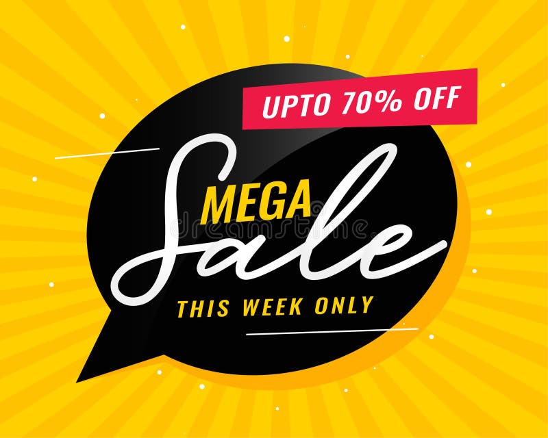 Mega Sale Promotional Banner Design Stock Illustration - Illustration ...