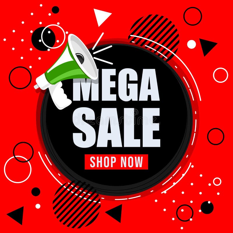 Mega Sale. Red and Black Sale Shapes. Stock Vector - Illustration of ...