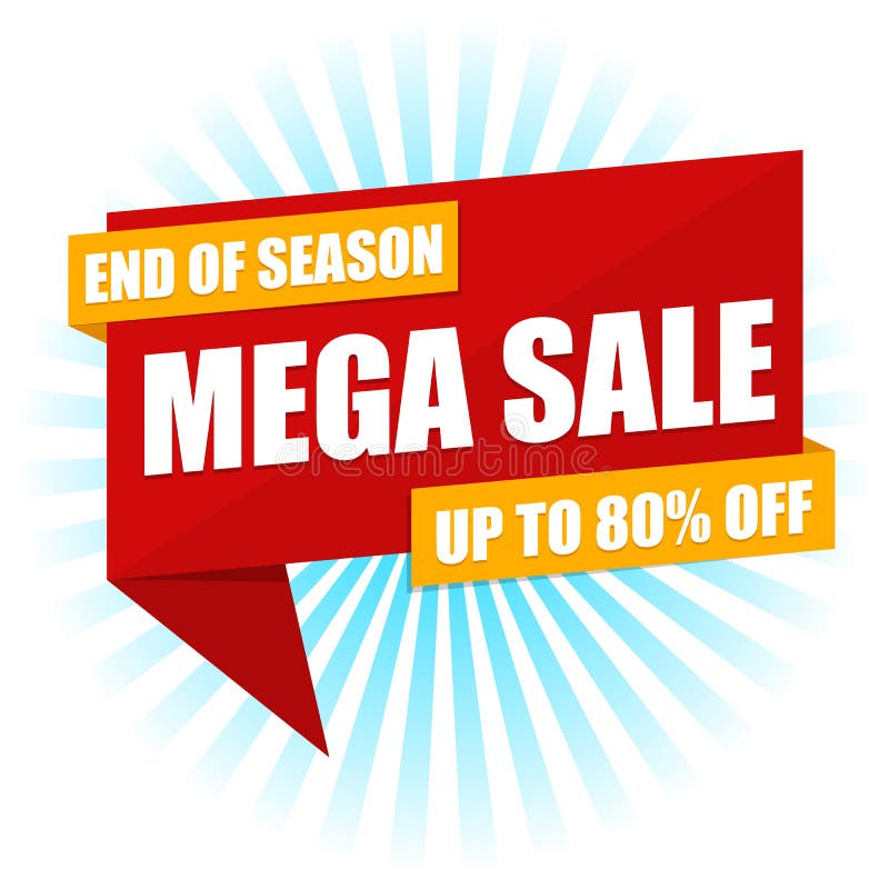Mega sale sign stock illustration. Illustration of advertisement - 18369539