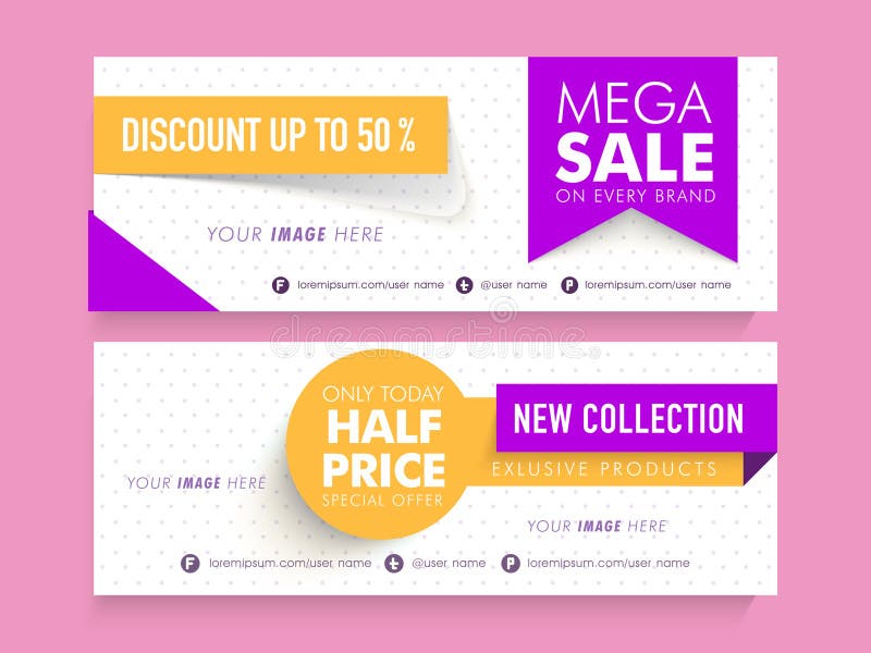 Mega Sale Social Media Banner or Header Design with Image Placeholder ...