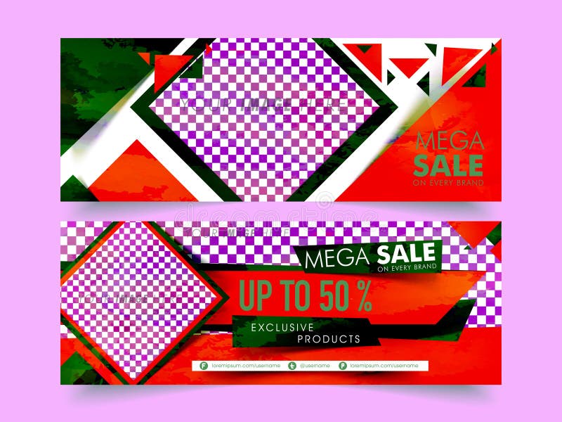 Mega Sale Social Media Banner or Header Set with Space for Product ...