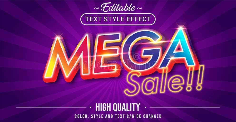 Mega Sale Text Effect - Editable Text Effect Stock Vector ...