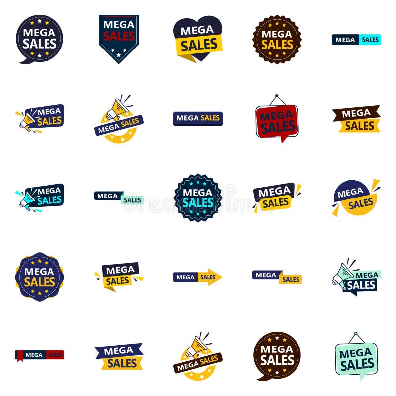 Mega Sale 25 Unique Vector Designs for Graphic Designers Stock Vector ...