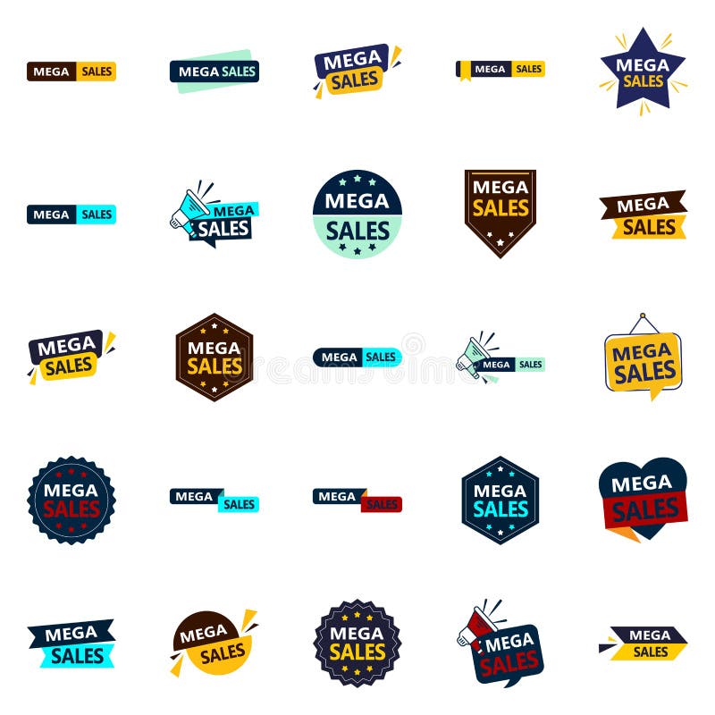 Mega Sale Vector Pack 25 Unique Designs To Boost Your Sales Stock ...