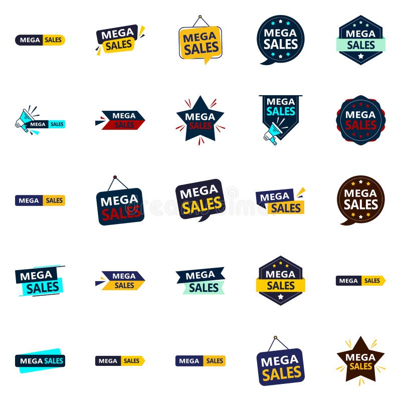 Mega Sale Vector Pack 25 Unique Designs To Boost Your Sales Stock ...