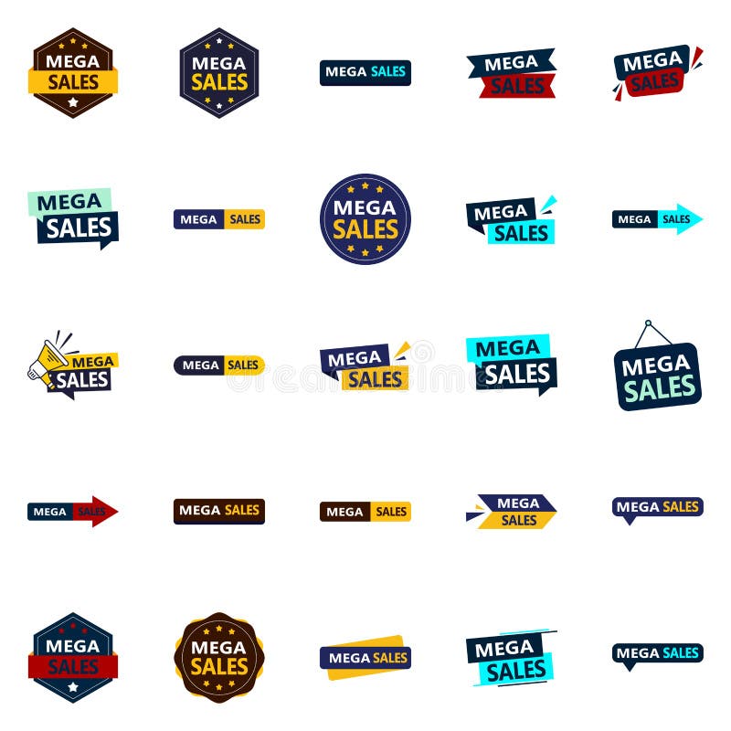 Mega Sale 25 Versatile Vector Banners for All Your Marketing Campaigns Stock Vector ...
