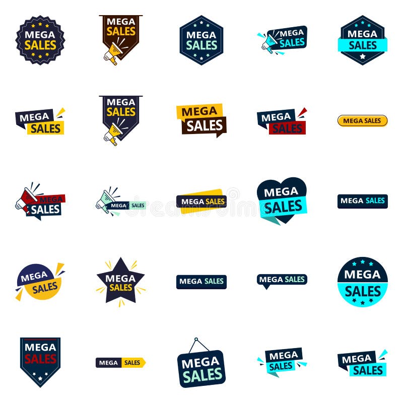 Mega Sale 25 Versatile Vector Banners for All Your Sales Needs Stock ...