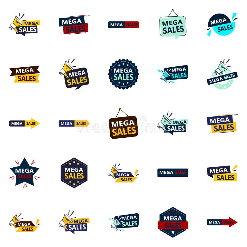 Mega Sale 25 Versatile Vector Banners for All Your Sales Needs Stock ...