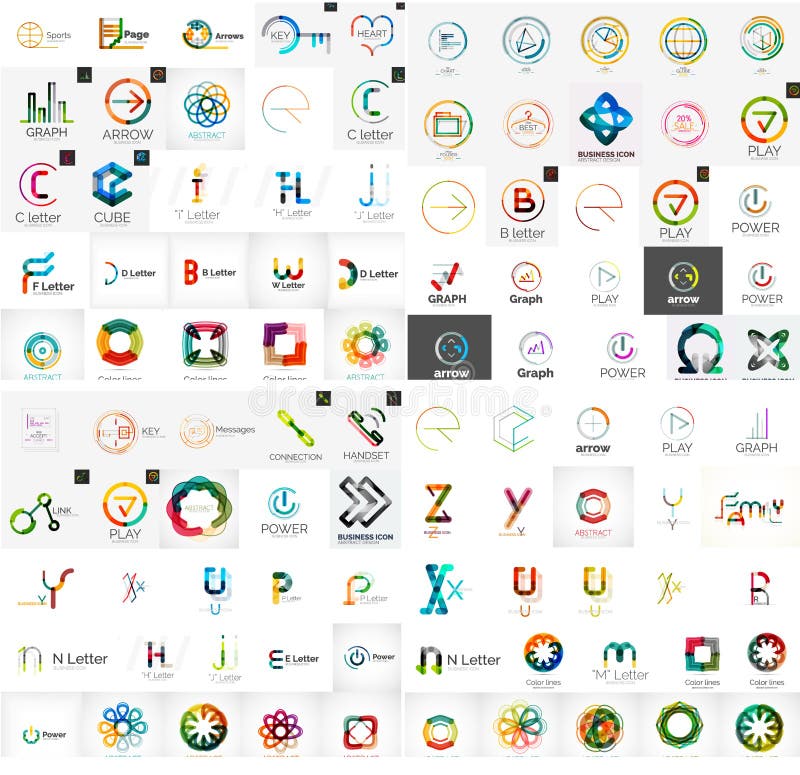 Mega- Sammlung des Logos vektor abbildung. Illustration von blau - 49305203