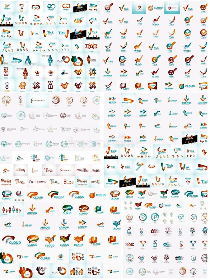 Mega- Sammlung des Logos vektor abbildung. Illustration von blau - 51433821