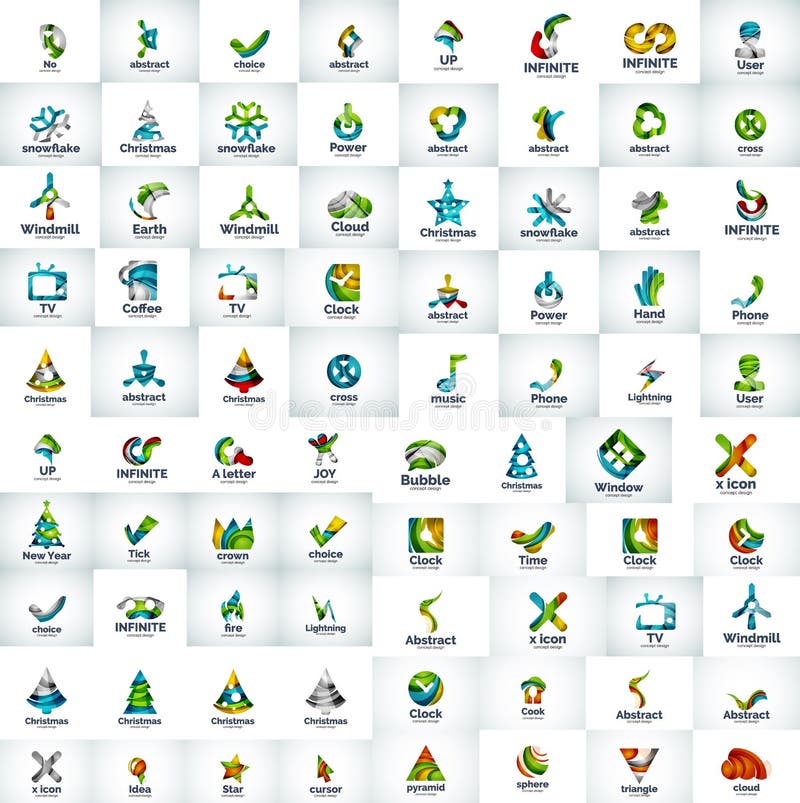 Mega- Sammlung des Logos vektor abbildung. Illustration von internet ...