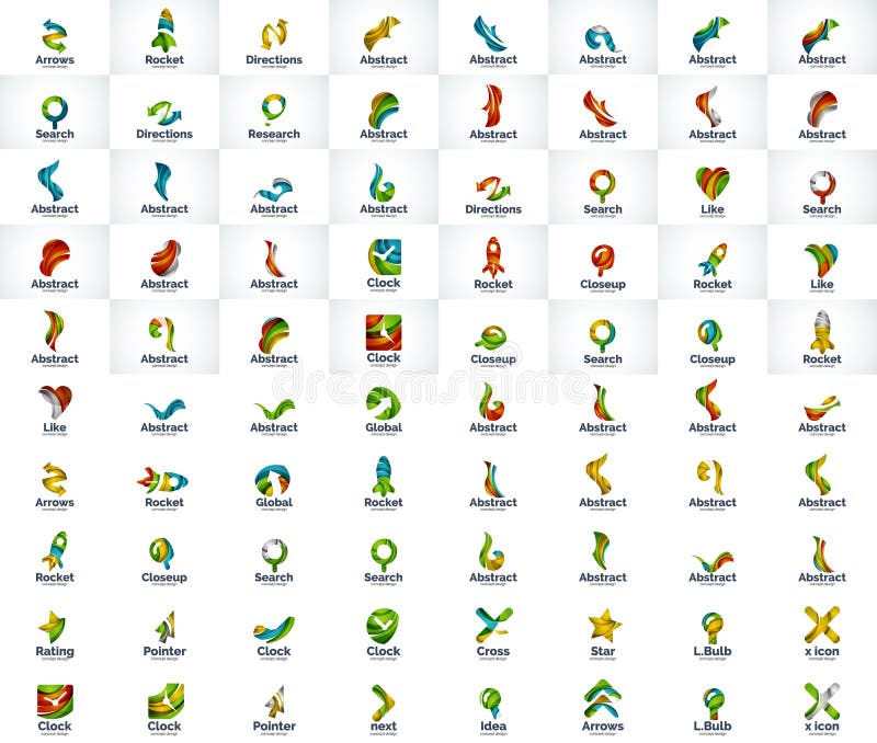 Mega- Sammlung des Logos vektor abbildung. Illustration von zeichen ...