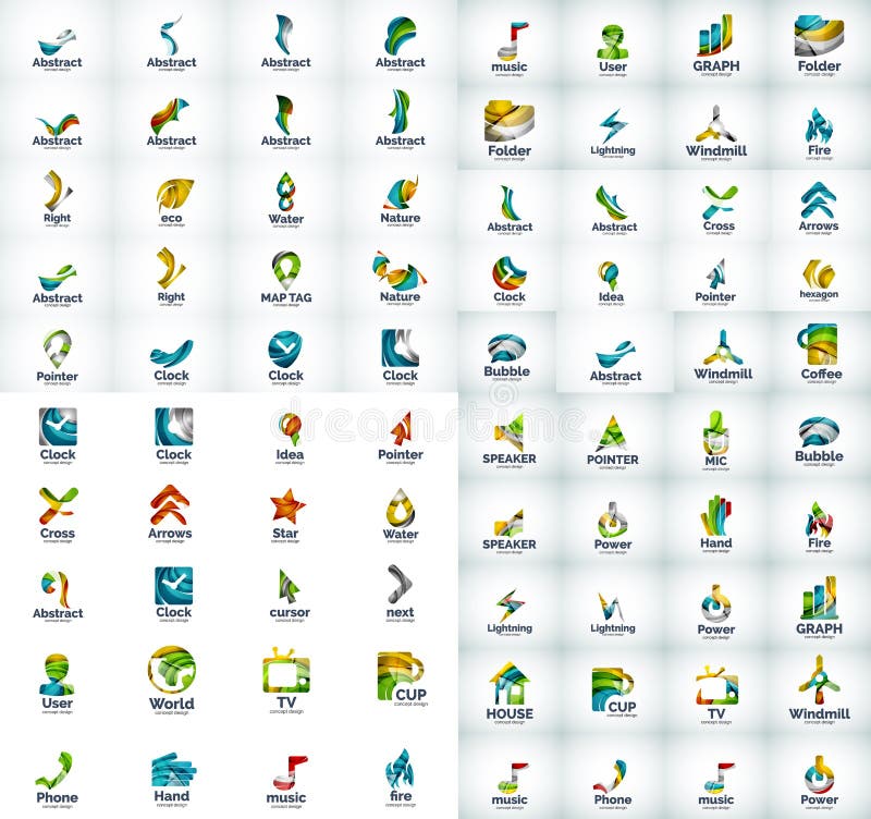 Mega- Sammlung des Logos vektor abbildung. Illustration von zeichen ...