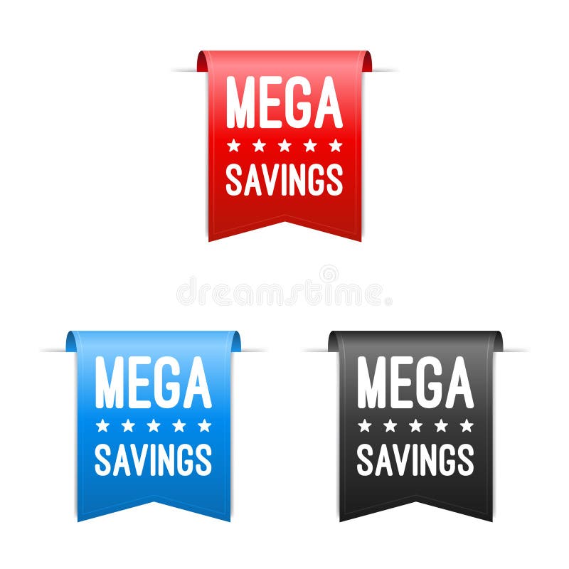 Mega Savings Labels stock vector. Illustration of sticker - 199091451