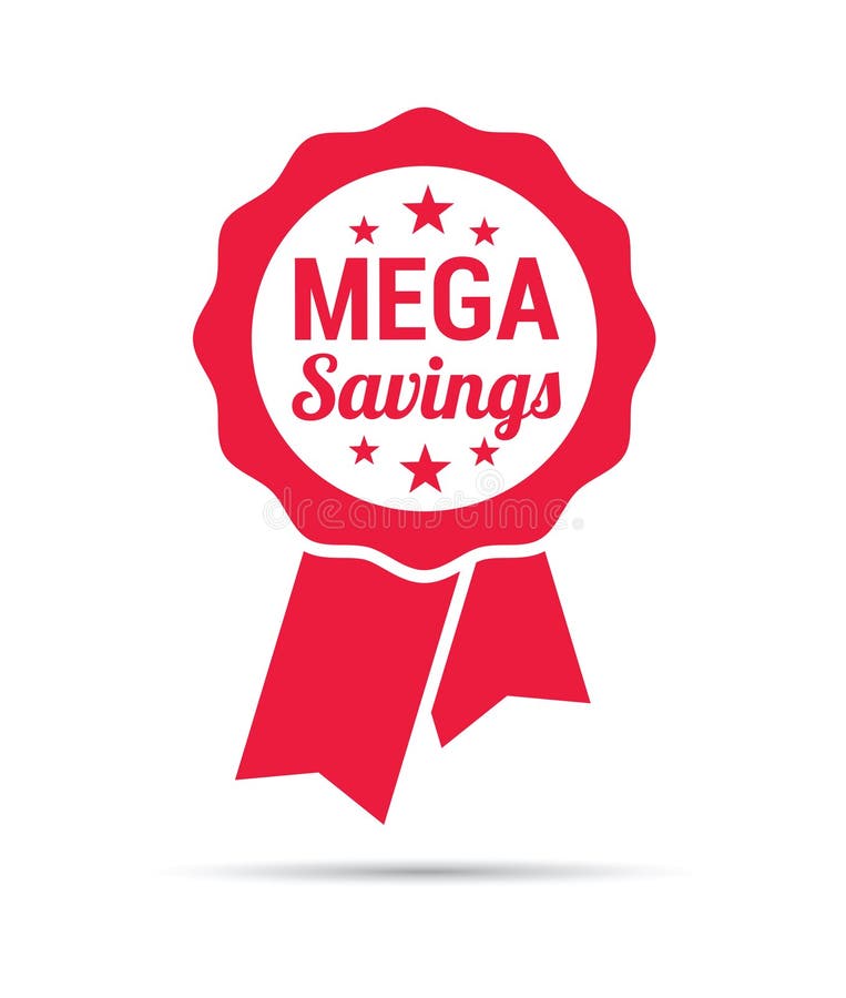 Mega Savings Stickers stock vector. Illustration of sign - 197121651