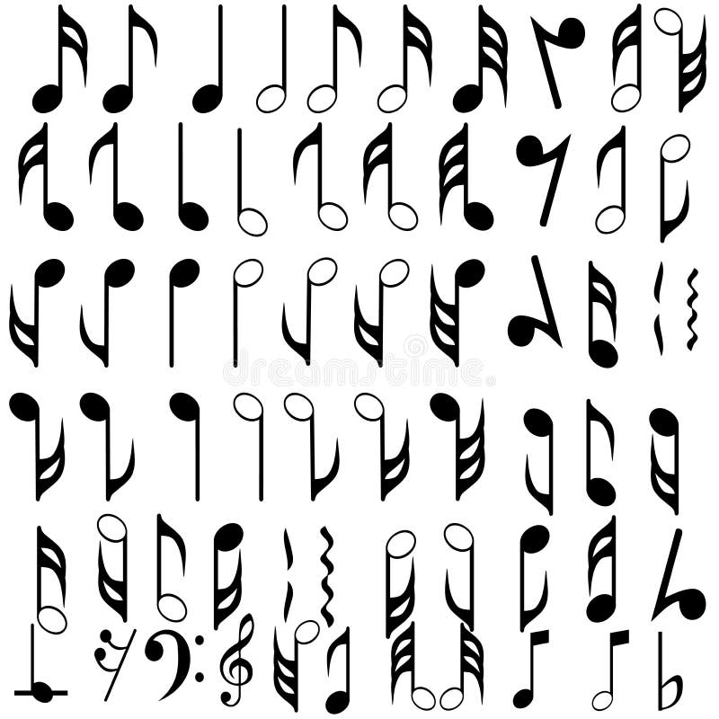 Mega Set of Absolutely All Musical Symbols Stock Illustration ...