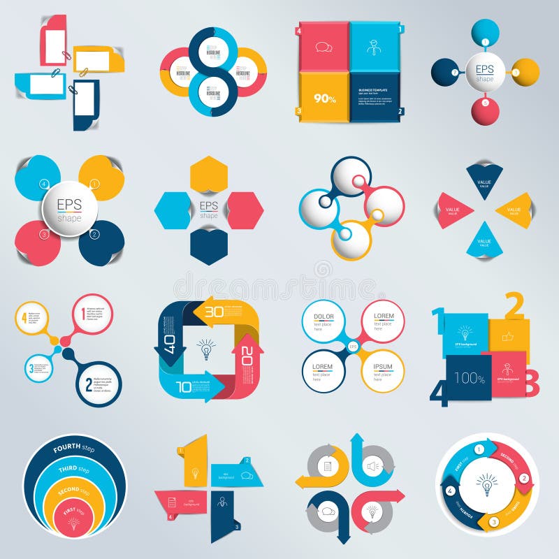 Mega Set of Business Concept with 4 Options, Steps, Processes. Stock ...