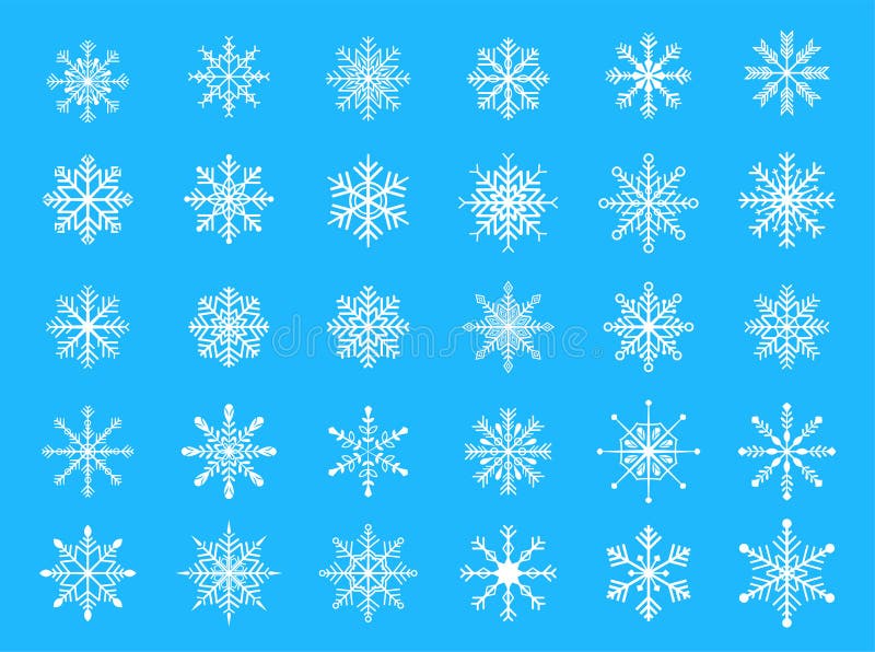 Mega Set of Decorative Snowflake Element of Christmas Design Stock ...