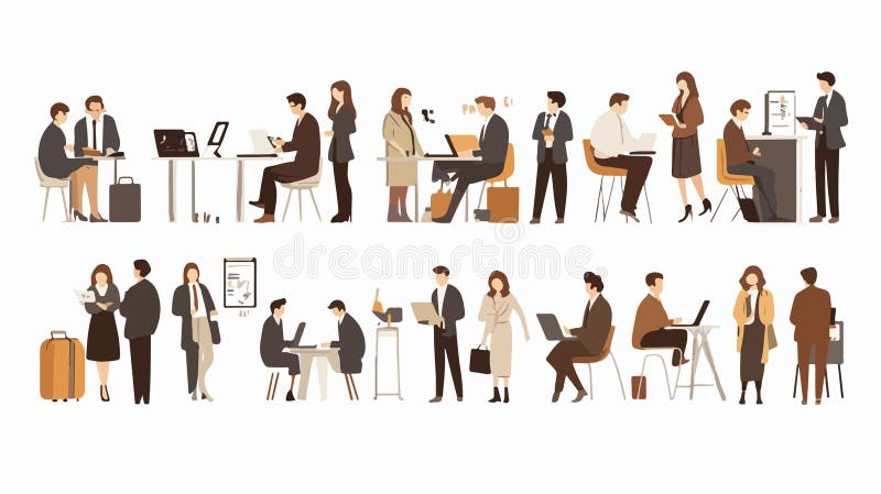 Modern Business Illustration Mega Set for Office Use Stock Vector ...