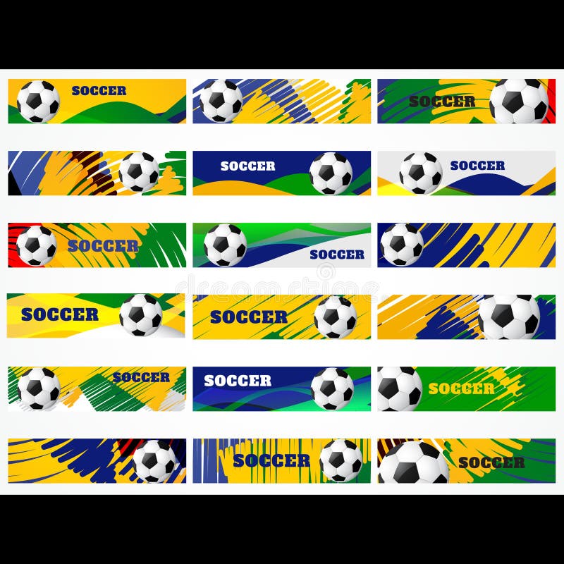 Mega Set of Football Headers Stock Vector - Illustration of abstract ...