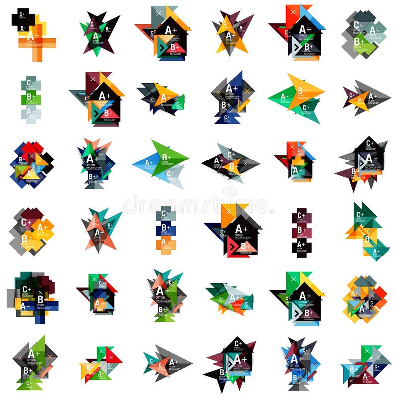 Mega Set of Geometric Web Option Box Banners Stock Vector ...