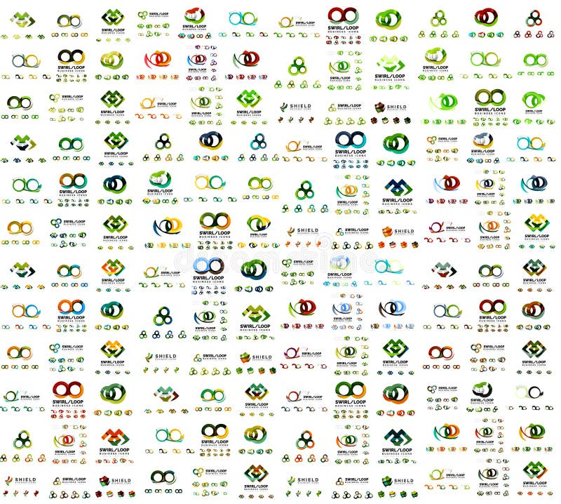 Mega Set of Infinity and Loop Business Logos Stock Vector ...