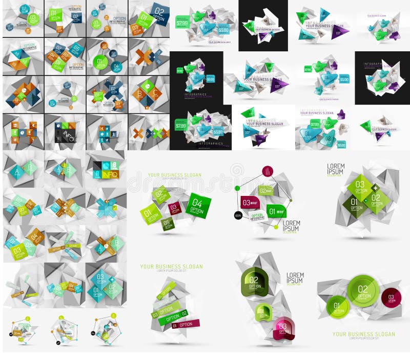 Mega Set of Infographic Templates Stock Vector - Illustration of glossy ...