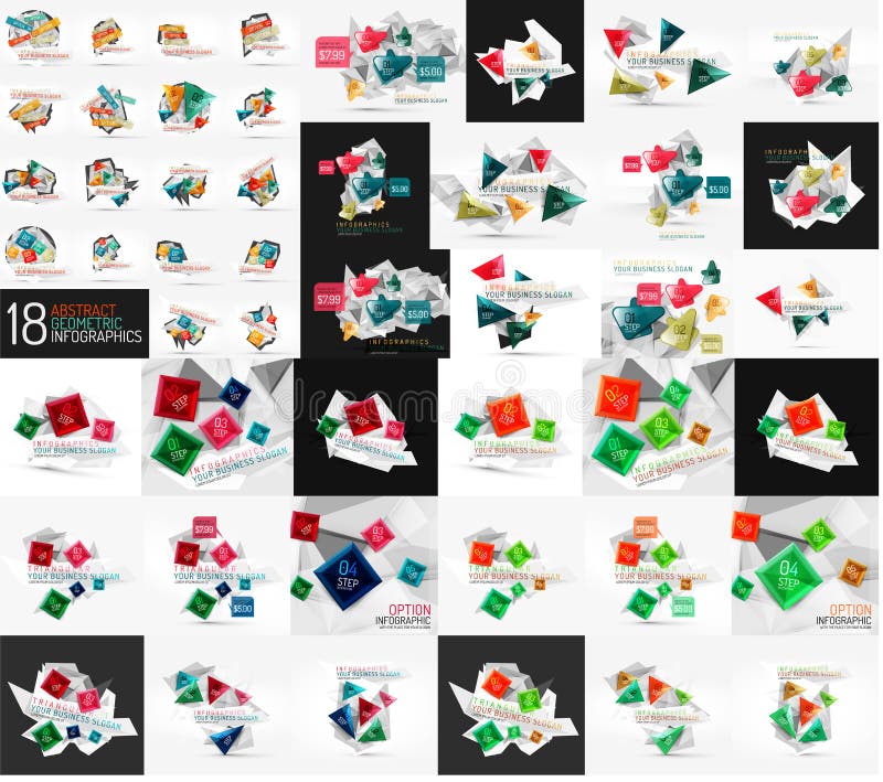 Mega Set of Infographic Templates Stock Vector - Illustration of ...