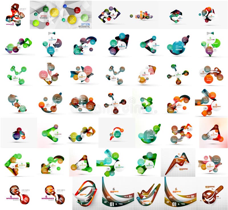 Mega Set of Light, Paper Design Option Infographic Stock Vector ...