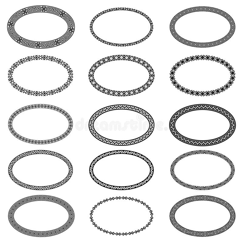 Mega Set of 15 the Most Popular Ellipse Frames Stock Vector ...