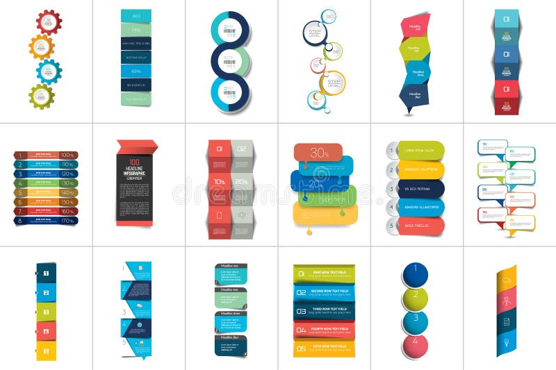 Mega Set of Option Step by Step Vertical Schedule Stock Vector ...