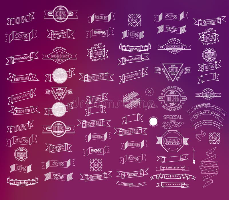 Set of Retro Ribbons, Old Dirty Paper Textures and Vintage Labels ...