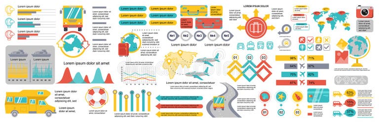 Mega Set of Travel Infographic Elements Data Visualization Vector ...