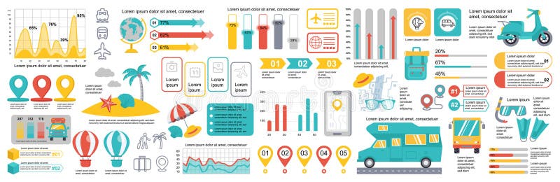 Mega Set of Travel Infographic Elements Data Visualization Vector ...