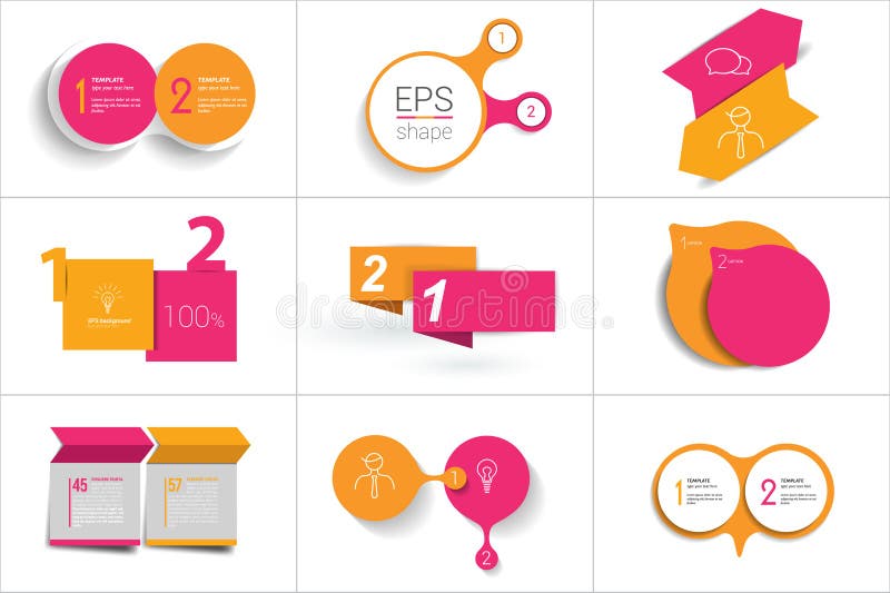 Mega Set of Two Elements Banner. Stock Vector - Illustration of diagram ...