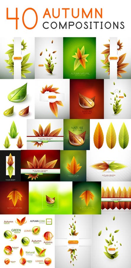 Mega Vector Set Autumn Concepts Stock Illustrations – 5 Mega Vector Set ...