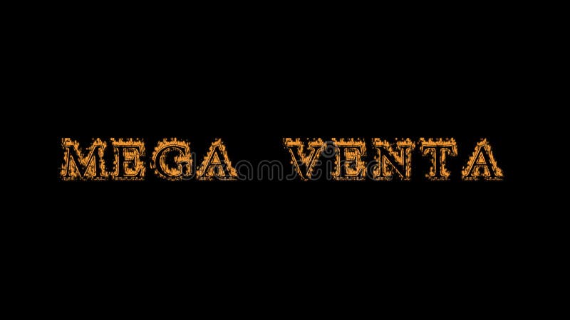 Mega Venta Fire Text Effect Black Background Stock Video - Video of ...