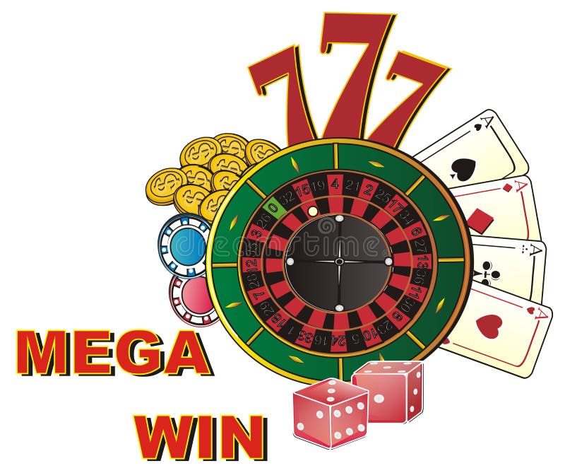 Mega Win Casino Green Star Retro Sign Flat Illustration Stock Vector ...