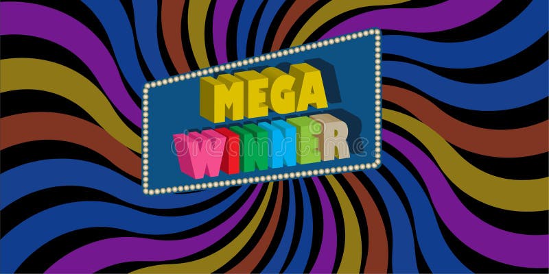 Mega Winner Banner Wall Paper Background. Vector Illustration Stock ...