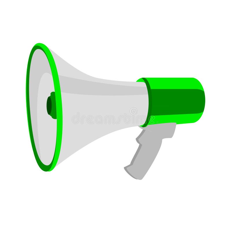 Megafone isolado verde ilustração do vetor. Ilustração de ruidoso ...