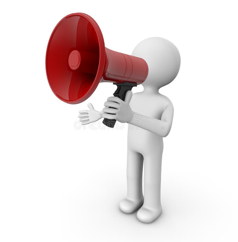 Megafoon stock illustratie. Illustration of megafoon, mens - 3578875
