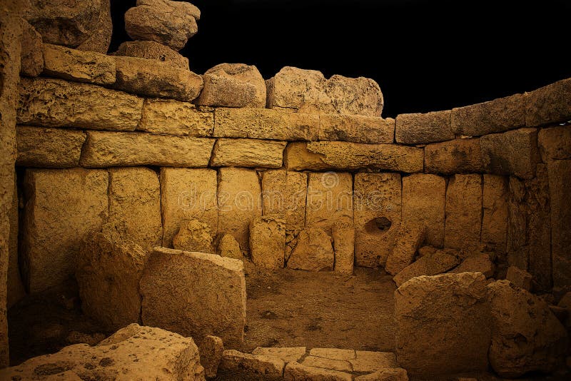 Megalithic Ruins in Malta stock image. Image of clouds - 136422255