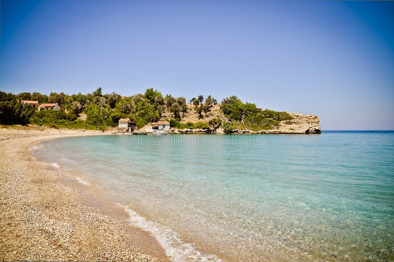 Megalo Seitani Strand, Samos, Grekland Fotografering för Bildbyråer ...