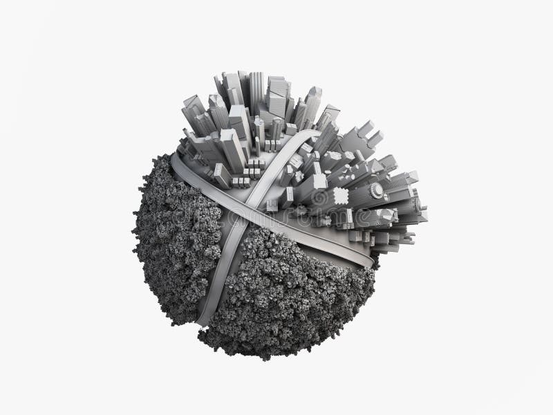 Megalopolis Aerial View 3d Render Image Stock Illustration ...